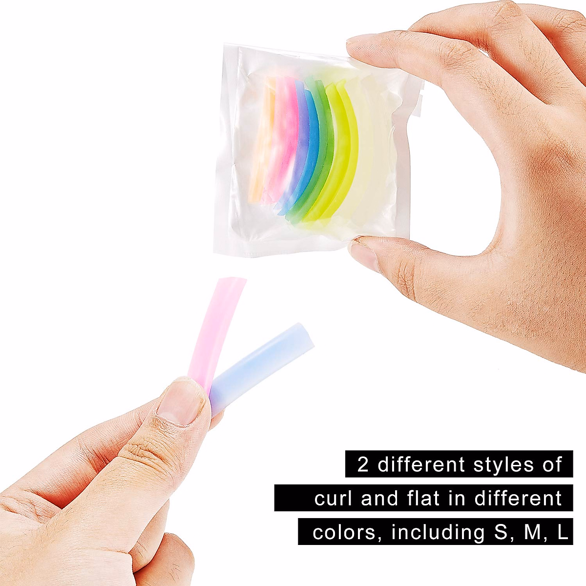 24 Pieces Eyelash Lifting Rods Eyelash Perming Pads Silicone Eyelash Perm Lift Pads Eyelash Curler Refills Pads for Eyelash Lifting (Small, Medium, Large)