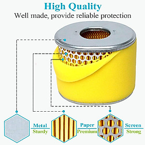 HOODELL 2 Pack 17210-ZE2-505 Air Filter, Professional Air Filter Fit for Honda GX240 8HP GX270 9HP Engine, Replace 17210-ZE2-515 17210-ZE2-822 Air Filter