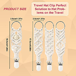 TOYMIS 4pcs Hat Clip, Hat Holder Clip Hat Clip for Bag Sun Hat Holder Bag Clip for Adults Outdoor Travel Accessory Hat Companion (Creamy-White, Big Size)