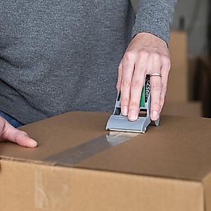 Duck EZ Start Packaging Tape, Single Roll with Dispenser, Clear Packing Tape for Mailing, Moving, Shipping & Storage, Quiet Easy Start Tape for Boxes & Shipping, 1.88 In. x 55.5 Yd. (1259457)