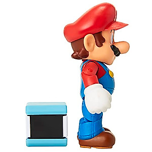 Super Mario Collectible Mario 4" Poseable Articulated Action Figure with POW Accessory
