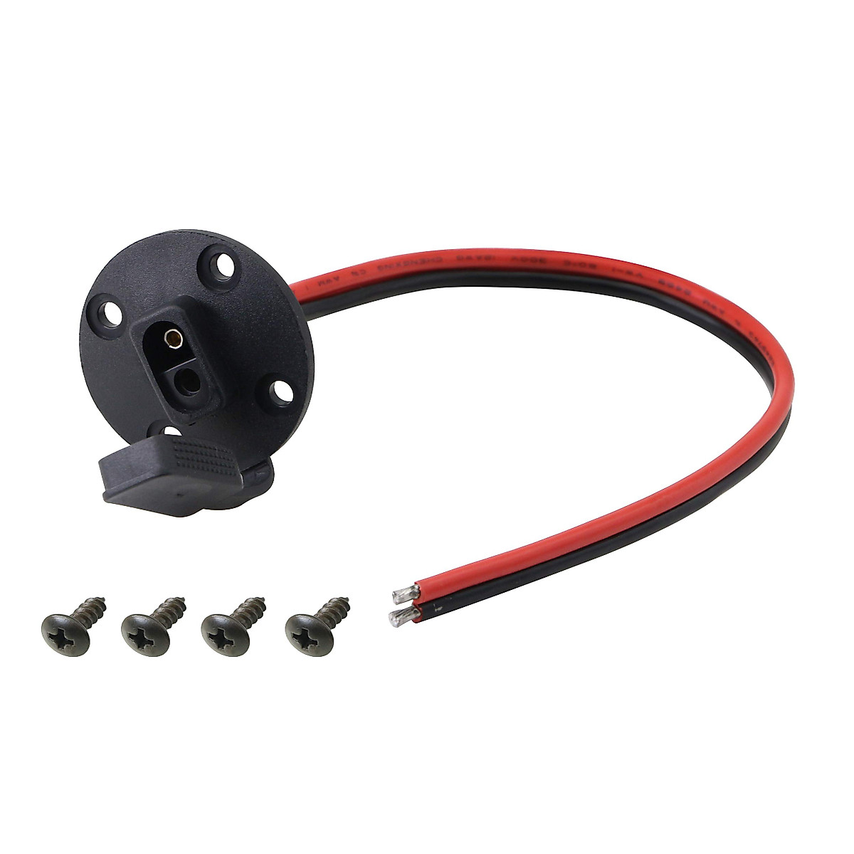 CERRXIAN 30CM 12AWG SAE Socket Solar Weatherproof Sidewall Port DIY Cord, SAE Quick Disconnect Wire Harness Panel Mount Power Cable with Cap for Motorcycle, Car, Generator