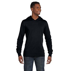 Bella Canvas Jersey Long Sleeve Hoodie Black