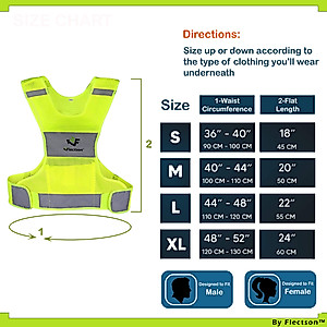Reflective Running Vest - 360° High Visibility Yellow Safety Vest with Adjustable Side Closure and Inside Pocket - Medium