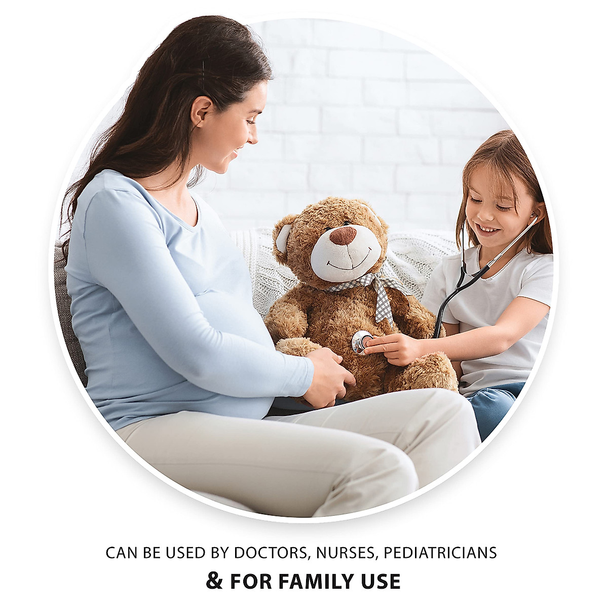 Classic Dual Head Stethoscope for Medical and Home use - Ideal for Nurses, Medical Students, Doctors, EMTs - Diagnostic Stethoscope for Basic Heart + Lung assessments (Black)