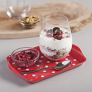 Zeal Mini Serving Tray, Dotty Design 18cm x 14cm Red