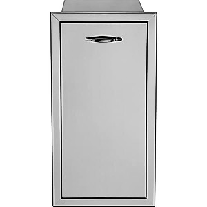 Mophorn Pull Out Trash Drawer 13.6Wx26Hx19.3D Inch Lower Sliding Rails Stainless Steel Roll Out Trash Bin Pull Out Tray Outdoor Kitchen Trash Drawer with Handle for BBQ Island Grill Station