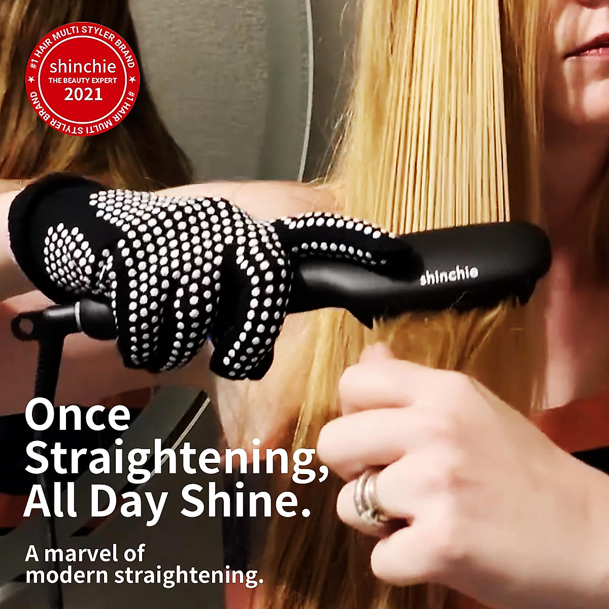 SHINCHIE Oar One Step Hair Straightener Brush, Ideal Heat Straightening Brush for Silky, Shiny Hair, Hot Comb for Women Without frizz