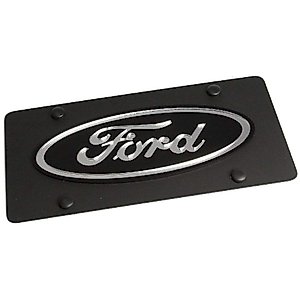Eurosport Daytona Stainless Steel Black Ford Black Mirror Logo License Plate Frame 3D Novelty Tag