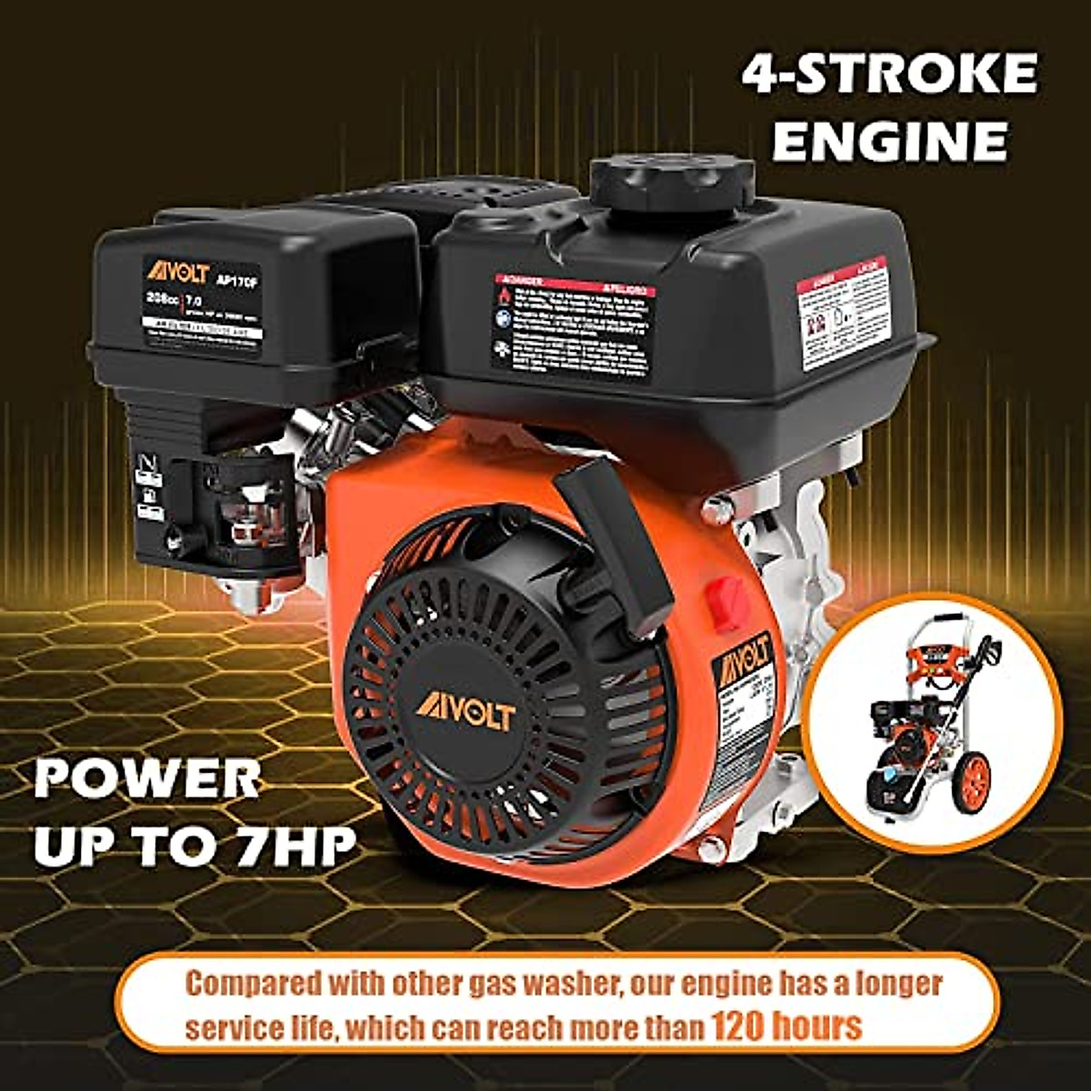 AIVOLT Gas Pressure Washer, 3500 PSI 2.5 GPM Gas Powered Pressure Washer Heavy Duty Power Cleaning Machine Gasoline High Pressure Cleaner with Soap Tank and 5 Quick-Connect Nozzles