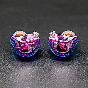 RevoNext Earbuds Wired in-Ear Headphones HiFi Stereo Earbuds with Microphone RH-212 IEM Earphone with Detachable Cable for Musicians Drummers Singers Earbuds（Purple）