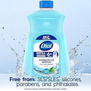 Dial Antibacterial Liquid Hand Soap Refill, Spring Water, 52 fl oz Pack of 3