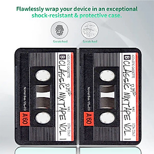 for Microsoft Surface Duo Case 2020, Rossy Ultra Slim Lightweight Hard PC Shookproof Protection Anti-Scratch Phone Case Cover for Microsoft Surface Duo 8.1" 2020, Retro Audio Cassette