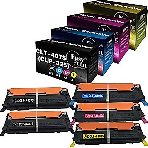EASYPRINT (1xSET with Extra BK) Compatible 407S Toner Cartridge CLT-407S Used for Samsung CLP-325 CLP-320 CLX-3285 CLX-3185 Printer, (2xBK, 1xCyan, 1xMagenta, 1xYellow)
