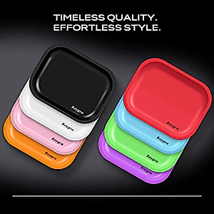 roygra Matte Rolling Tray, Metal Cigarette Rolling Tray (Matte Black, Medium - 7 x 5.5'')