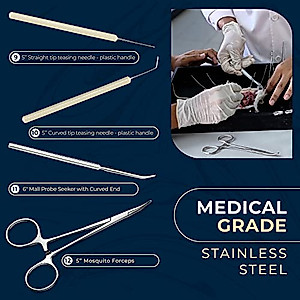 Advanced Dissection Kit Biology Lab Anatomy Dissecting Set with Stainless Steel Scalpel Knife Handle Blades for Medical Students and Veterinary by InstaSkincare (20 Pcs)
