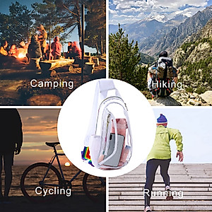 Edraco Clear Sling Bag, Stadium Approved Mini PVC Crossbody Shoulder Backpack, Transparent Casual Chest Daypack for Women & Men, Perfect for Hiking, Stadium or Concerts(White)