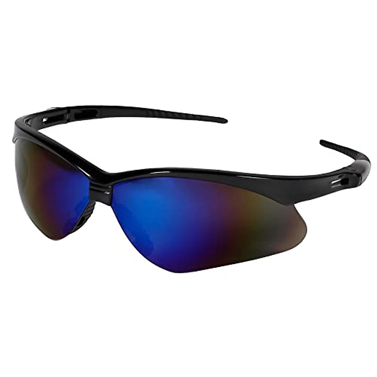 KleenGuard V30 Nemesis Safety Glasses / Sunglasses 14481 Black Frame, Blue Mirror Lens (6 Pair)