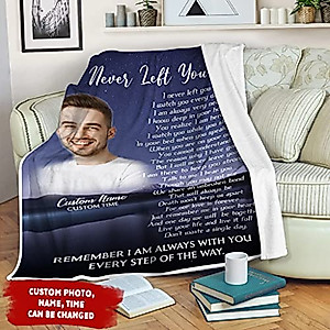Bellala Personalized Memorial Blanket, Remember I Am Always with You Throw Blankets, Custom Photo Remembrance Blanket, Deepest Grief Sympathy Gifts Memorial Gifts for Loss of Someone
