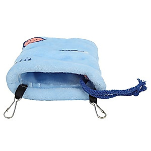 Hamster Sleeping Pouch, Flannel Warm Hamster Sleeping Bag Soft Hideout Small Pet Hanging Nest Bed with Hooks for Hamster Rat Gliders Small Pets
