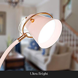 Brightech Zoey LED Floor Lamp - Flexible, Bright Standing Task Light for Puzzles, Crafting, Sewing and Reading - Perfect Dimmable Lighting for Kids Bedrooms, Desks, Nurseries, & Offices - Pastel Pink