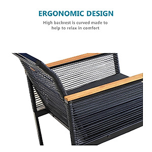 Suntone Patio Furniture Sofa Set - Wicker Patio Conversation Set (4 Piece)