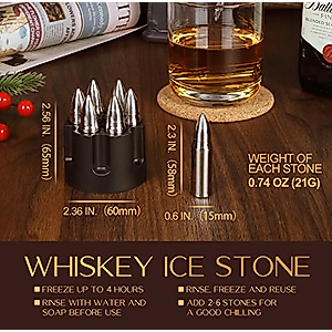 Gifts for Men Him,Whiskey Stones,Christmas Stocking Stuffers for Men,Cool Men Gifts for Christmas Anniversary Birthday from Wife Daughter,Unique Bourbon Gifts,Whiskey Gifts for Men Who Have Everything