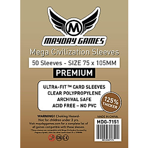 Mega Civilization Sleeves (75x105mm) - 50 Premium Sleeves