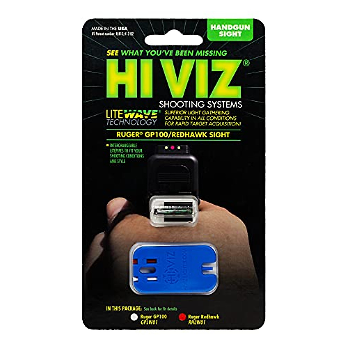 HIVIZ RHLW01 Ruger Interchangeable LITEWAVE Front Handgun Sight