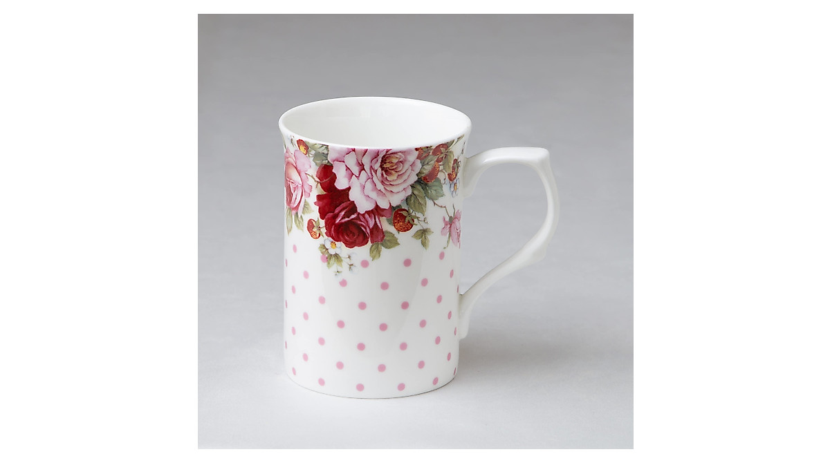 Grace Teaware 9oz Floral Bone China Mug Set of 4