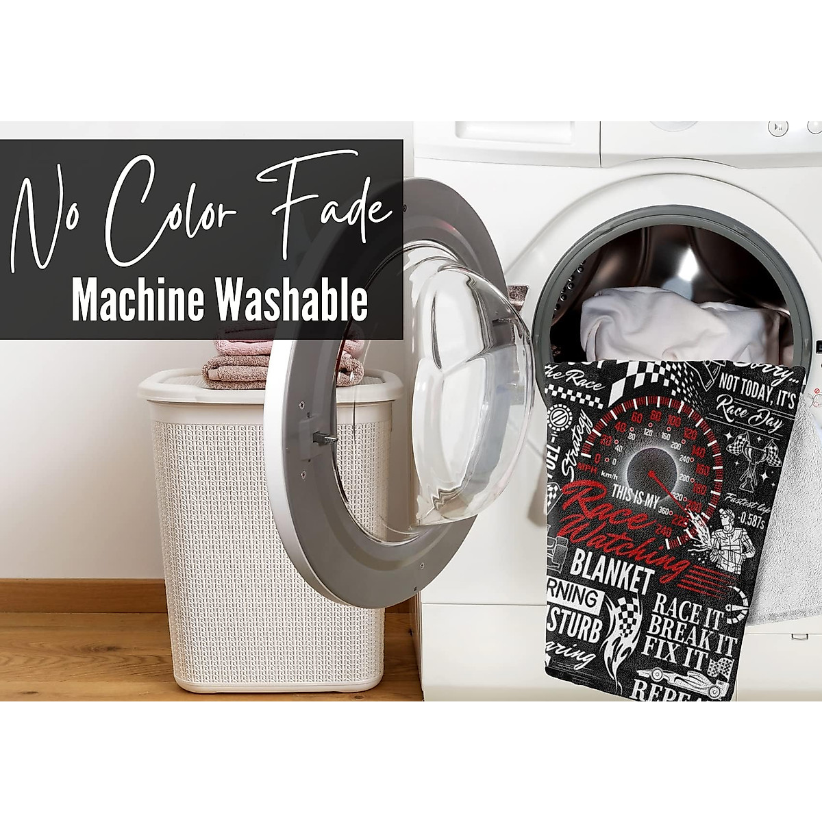 InnoBeta Car Racing Gifts, Cool Speed Racing Car Throw Blanket for Kids Boys 50"x65", Perfect for Sofa Bed Couch, Car Racing Quotes