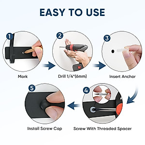 TICONN Wall Mounted Coat Rack - 6 Heavy Duty Dual Hooks All Metal Contemporary Coat Hanger for Jacket Coat Hat for Mudroom Entryway Bathroom (Black, 2PK)