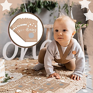 60 Pcs Baby Shower Games Rustic Baby Shower Scratch off Cards Baby Shower Raffle Ticket for Baby Shower Party Games Activity Supplies Birthday Wedding Favor