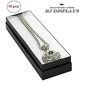 10 Matte Black Color Cotton Boxes Jewelry Bracelet, Watches, Necklace and Anklet Gift Displays 8" x 2" By RJ Displays