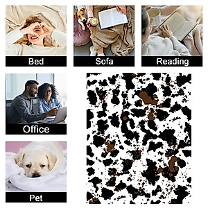 Cow Print Heated Blanket Electric Throw,Soft Fleece Cozy Cow Blankets for Couch Sofa Bed Office 50x60 inches