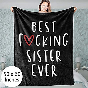 ukebobo Flannel Blanket – Gift for Sister, Siblings, BFF, Personalized Fleece Blanket for Birthday, Anniversary, Holiday, Valentine’s Day – 1 Sheet（02B）
