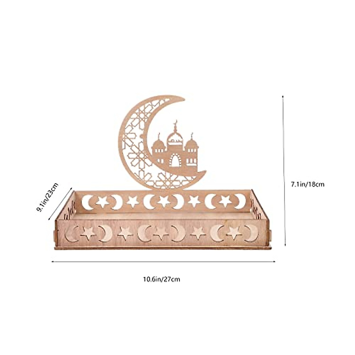 Cabilock Ramadan Tray Decorative Table Tray Dessert Food Tray Desktop Table Decor
