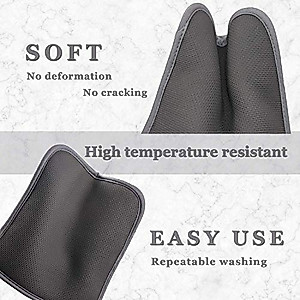 YEKOO 2 PCS Gray Pot Holders Sets for Kitchen Heat Resistant Oven Hot Pads with Pockets Non Slip Soft Grip Potholders for Baking Cooking 8"x8.5"