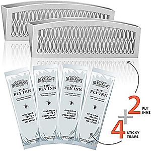 Dr. Killigan's The Fly Inn | Window Fly Traps | Sticky Fly Strip | Indoor Insect Trap | Catches and Hides Bugs | Better Than Fly Paper or Ribbon | Get Rid of Flies | (2+4, Gray)