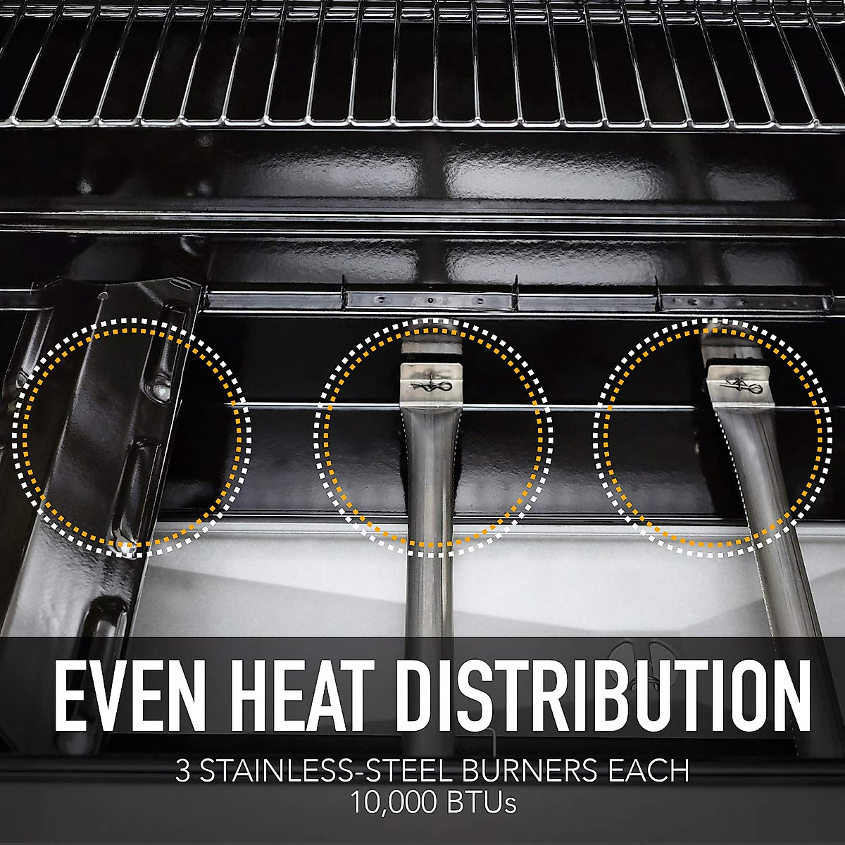 Kenmore 3-Burner Propane BBQ Grill, 30,000 BTUs Gas Grill with Cast Iron Cooking Grates, Folding Side Tables & Wheels, Outdoor Grill with Tool Hooks, Teal