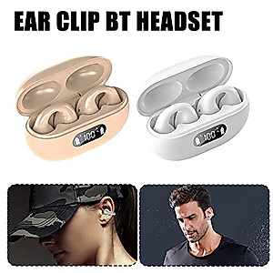 CUIKOSAER Wireless Ear-Clip Bone Conduction Headphones Bluetooth 5.3,Wireless Bluetooth Headsets Bone Conduction Earphone Ear Clip on Ear Earring Sports Gaming Wireless Headphone Ear Hook