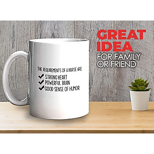 Bubble Hugs Nurse Coffee Mug 11oz White - The Requirements - Labor Clinical Certified Nursing Assistant Surgical Emergency Oncology Practitioner