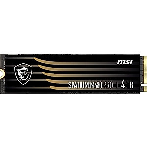 MSI SPATIUM M480 PRO PCIe 4.0 NVMe M.2 4TB Internal SSD PCIe Gen4 NVMe (SPATIUM M480 PRO PCIe 4.0 NVMe M.2 4TB)