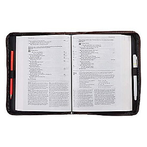 Christian Art Gifts Men's Classic Bible Cover A Man’s Heart Proverbs 16:9, Brown/Tan Faux Leather, Medium