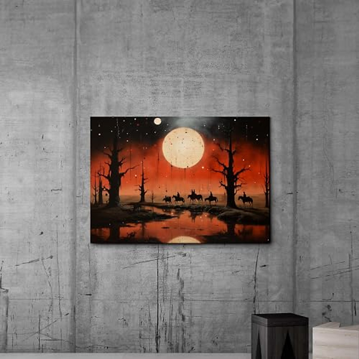 Majestic Black Stallion Galloping In The Clouds, Black Horse On Salt Flats, Canvas Print, Black Horse Print, Black Horse Wall Art