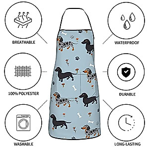 French Bulldog Cartoon Aprons Kitchen Cooking Adjustable Bib Soft Chef Apron With 1 Pockets For Men Women Apron