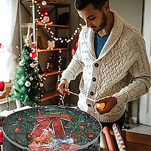 Propik Christmas Wreath Storage Bag 24" - Garland Holiday Container with Clear Window - Tear Resistant Fabric - 2 Pack (24 Inch, Black)