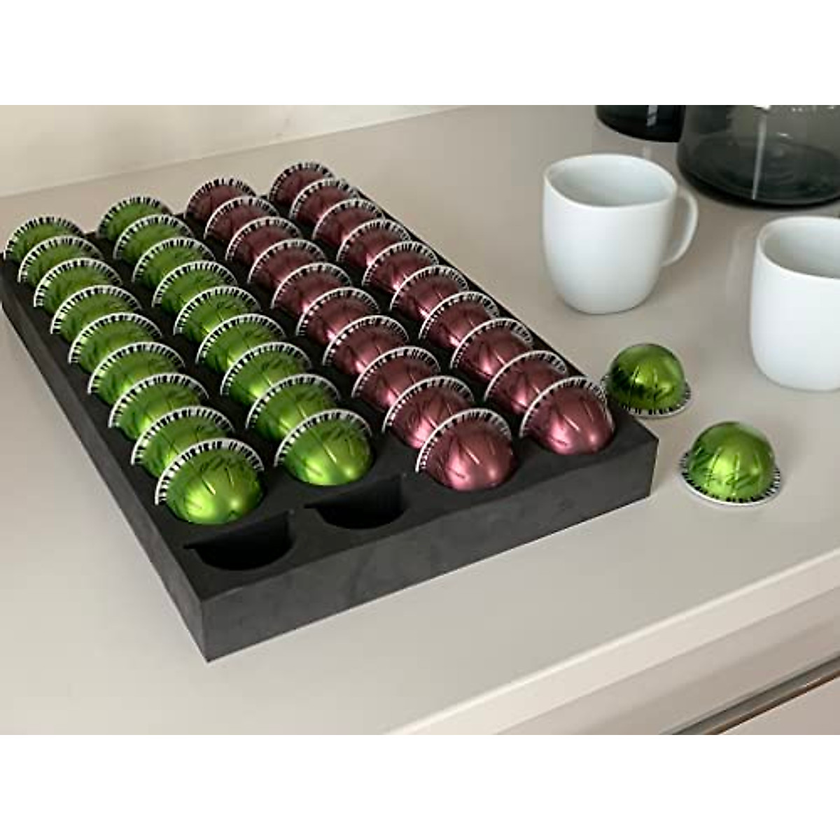 Coffee Pod Storage Tray, Organizer Compatible with Nespresso Vertuoline For Drawer or Countertop 40 Vertuo Capsule Capacity