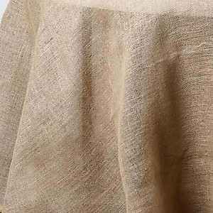 TABLECLOTHSFACTORY Fine Rustic Burlap Tablecloth Round 90" Natural Tone