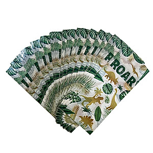 RS 50 Pieces Dinosaur Cellophane Bags Party Candy Dino Theme Birthday Goodie Treat with 50PCS Twist Ties for Supplies for Baby Shower